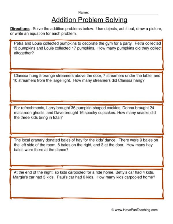 Addition Problem Solving Addends To 40 Worksheets - WorksheetsCity