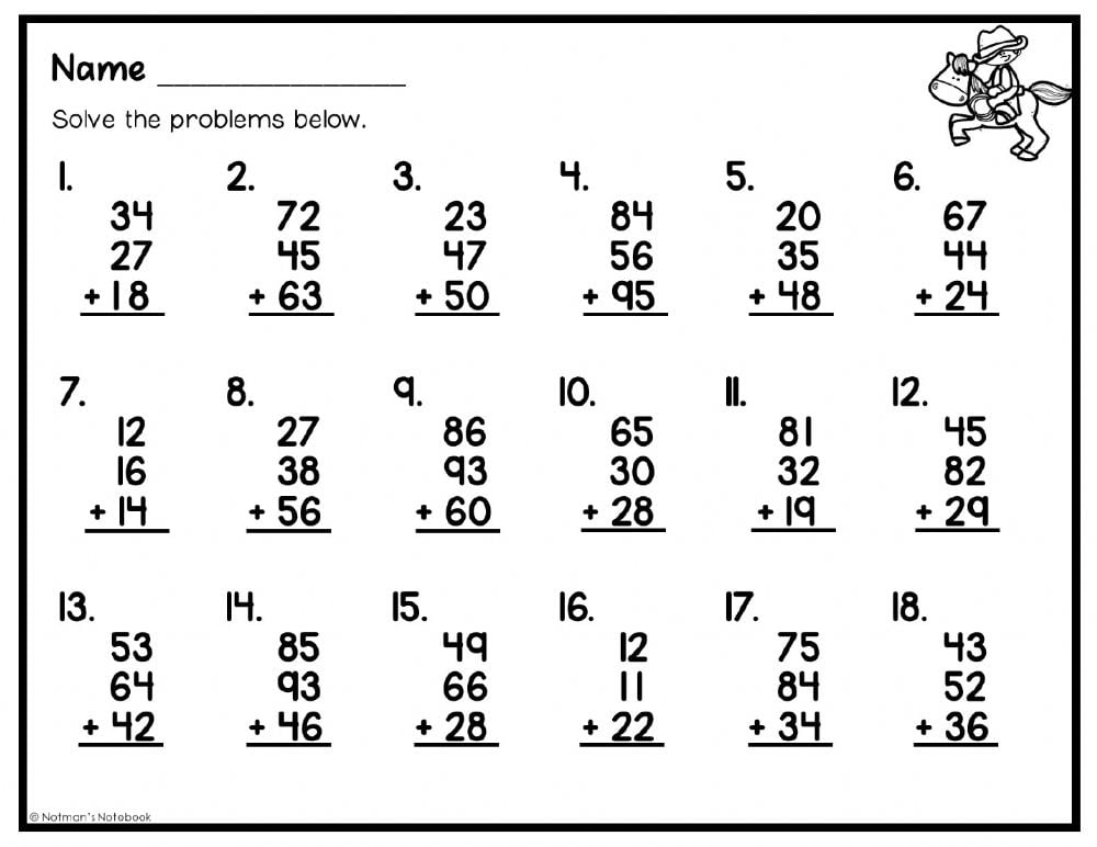 Three Addends Worksheets WorksheetsCity Three Addends Worksheets WorksheetsCity