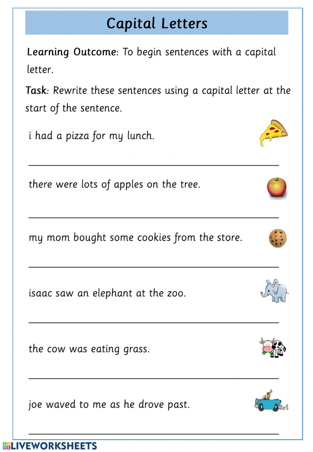 Capital Letters Examples Worksheets - WorksheetsCity