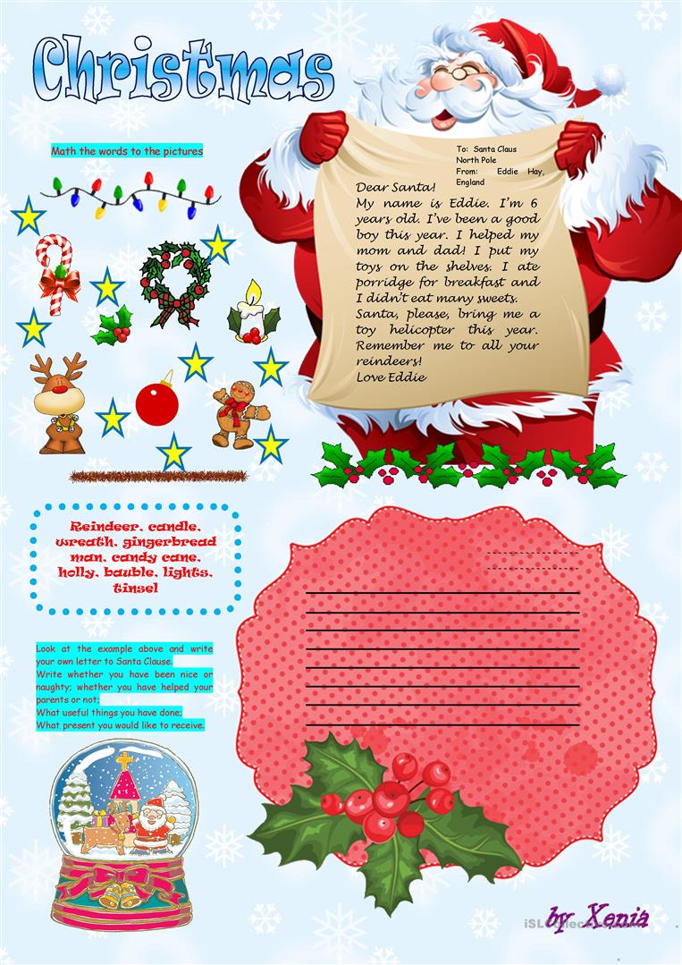 Writing A Christmas Letter Worksheets - WorksheetsCity