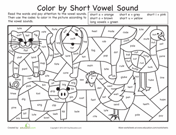 Short Vowels Coloring Worksheets - WorksheetsCity