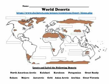 Desert Map Worksheets - WorksheetsCity
