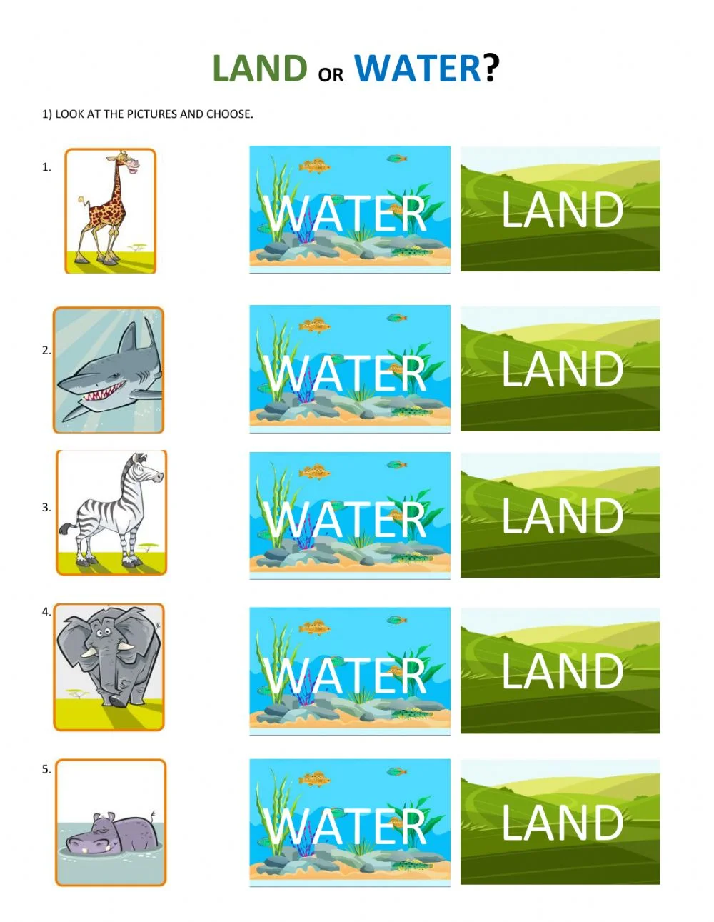 Land And Water Worksheets - WorksheetsCity