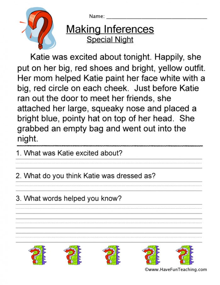 Drawing Inferences From Text Worksheets Drawing Inferences From Text Worksheets