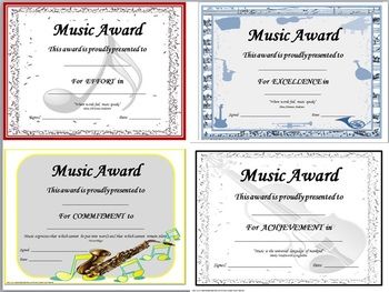 Marvelous Musician Reward Certificate - WorksheetsCity