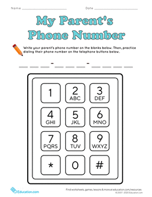 Dialing Telephone Number Worksheets - WorksheetsCity