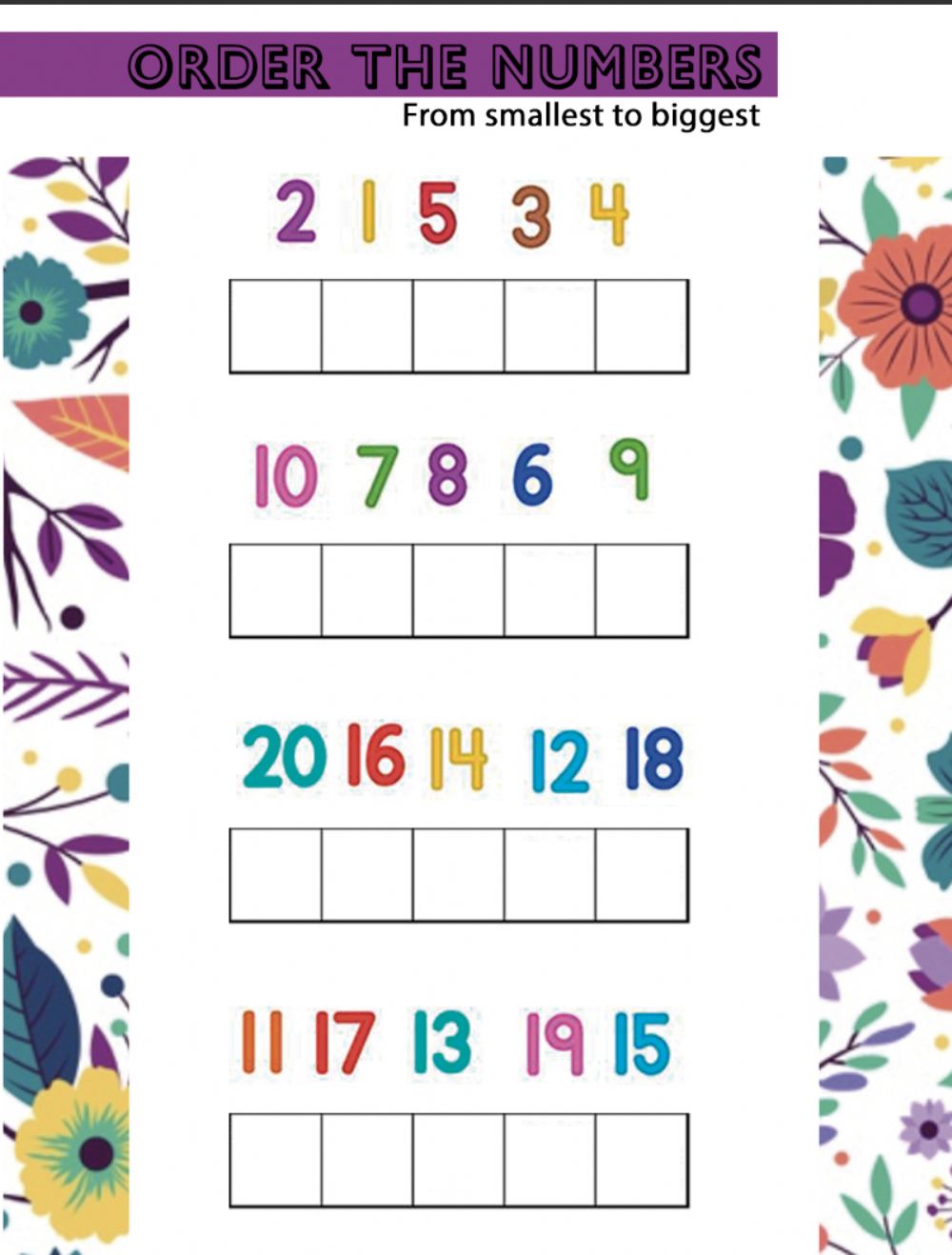Number Ordering Worksheets - WorksheetsCity