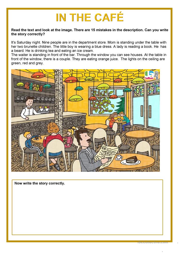 You Write The Story Coffee Shop Picture Worksheets - WorksheetsCity