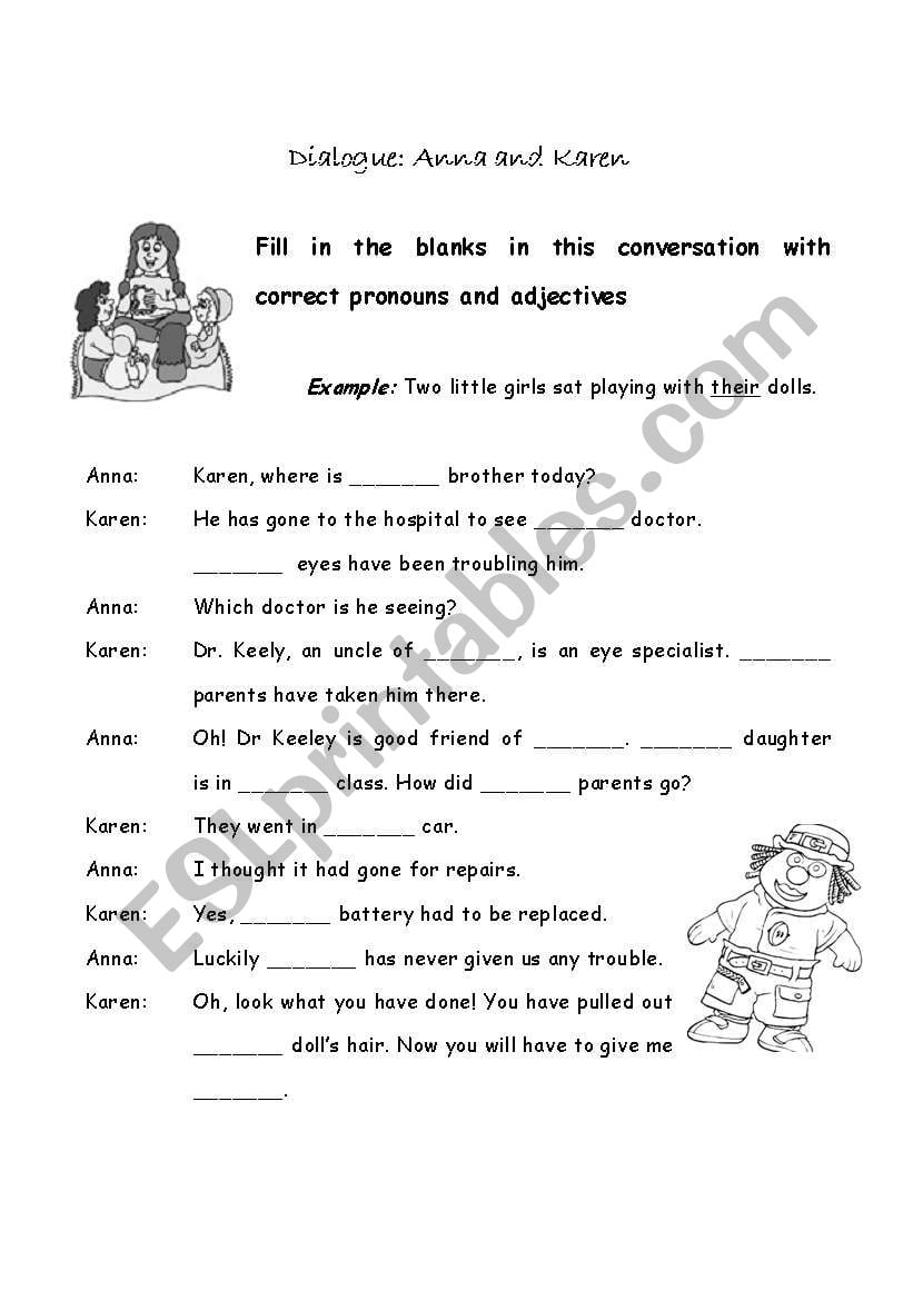 Pronouns Dialogue Worksheets - WorksheetsCity