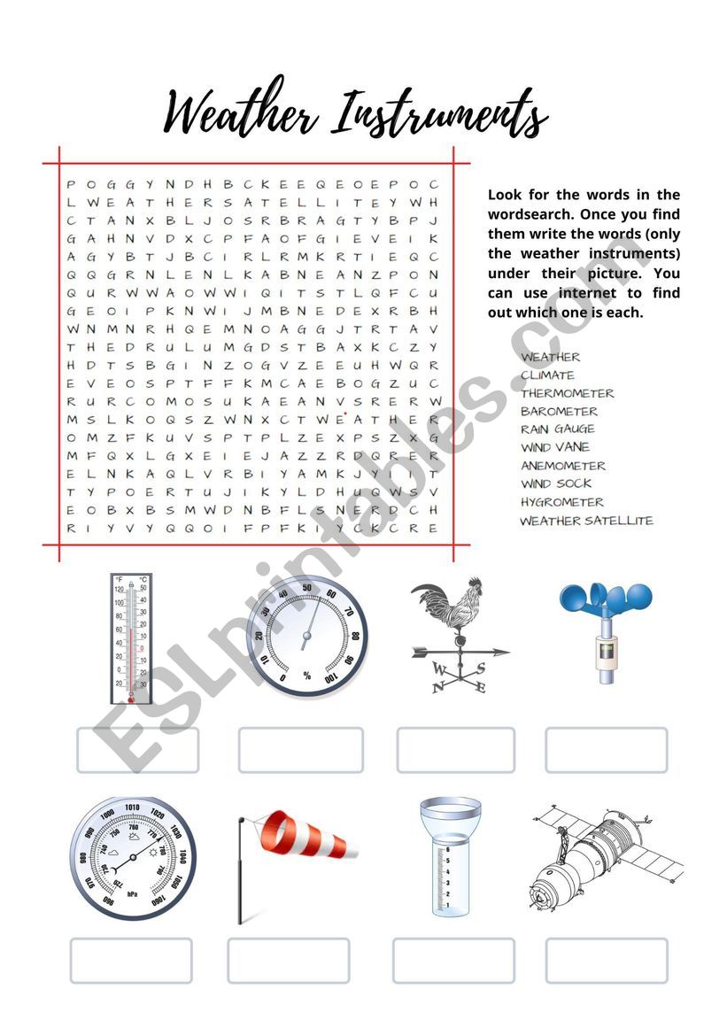 Writing About Weather Instruments Worksheets - WorksheetsCity