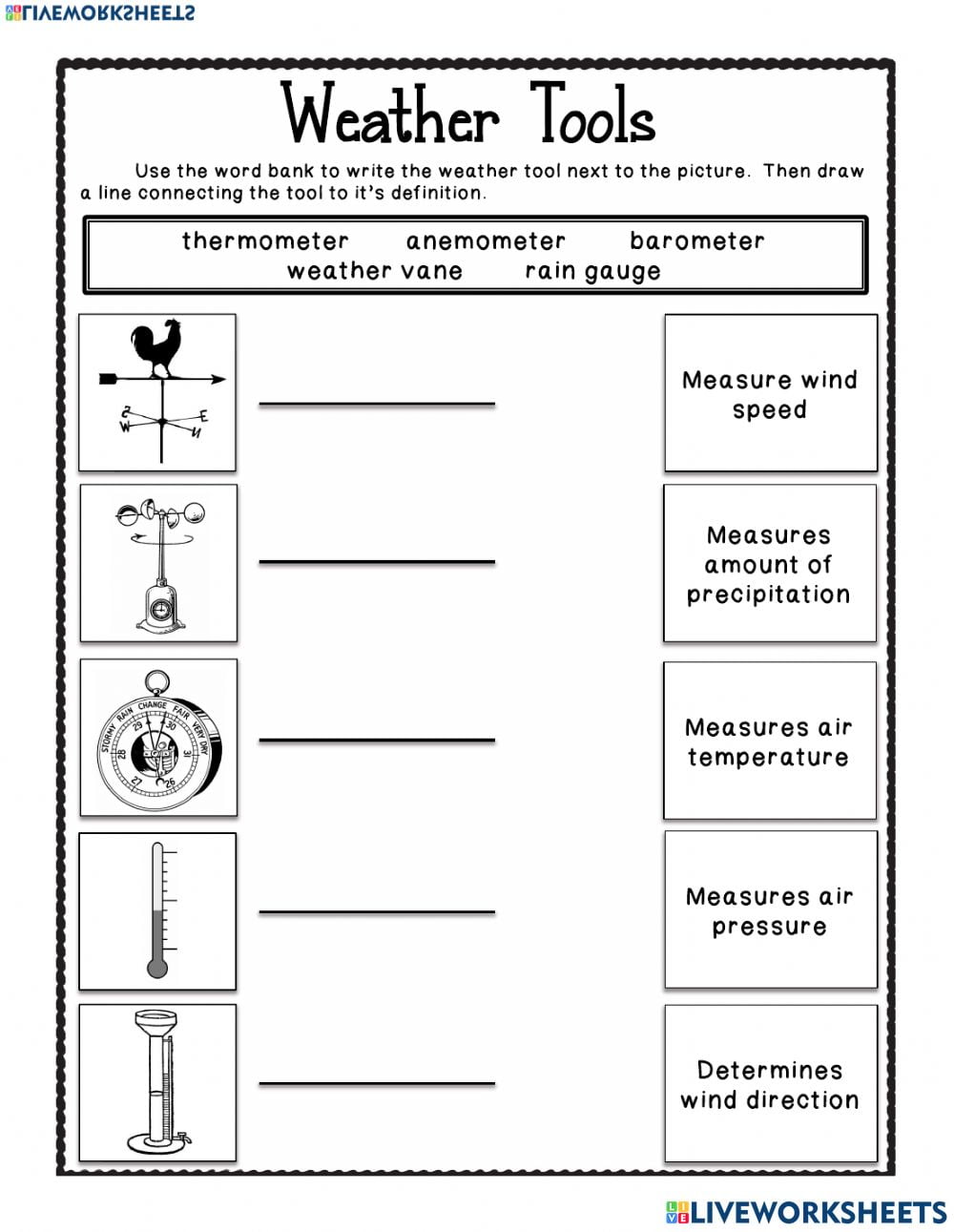 Writing About Weather Instruments Worksheets WorksheetsCity