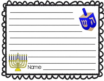 Hanukkah Writing Paper - WorksheetsCity