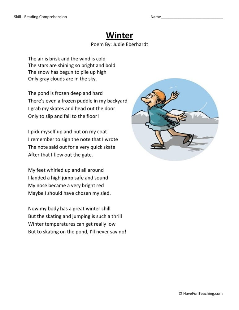 Pick Me Reading Comprehension Worksheets - WorksheetsCity