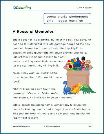Moving Boxes Reading Comprehension Worksheets - WorksheetsCity