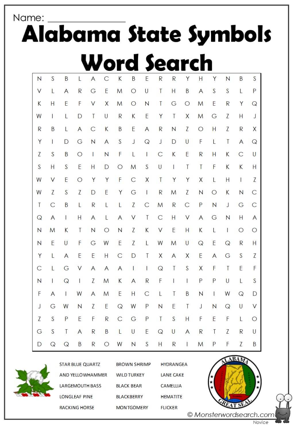 Alabama Word Search Worksheets - WorksheetsCity