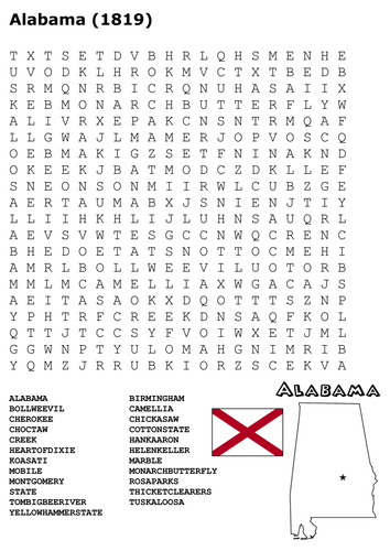 Alabama Word Search Worksheets WorksheetsCity Alabama Word Search Worksheets WorksheetsCity