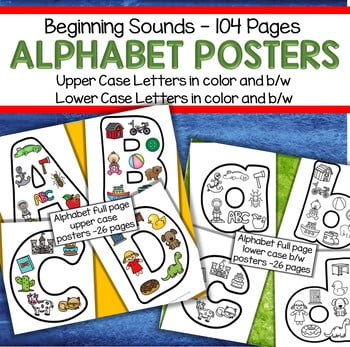 Beginning Sounds Alphabet Letter Posters - WorksheetsCity