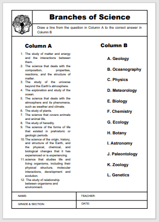 Scientist Matching Worksheets - WorksheetsCity