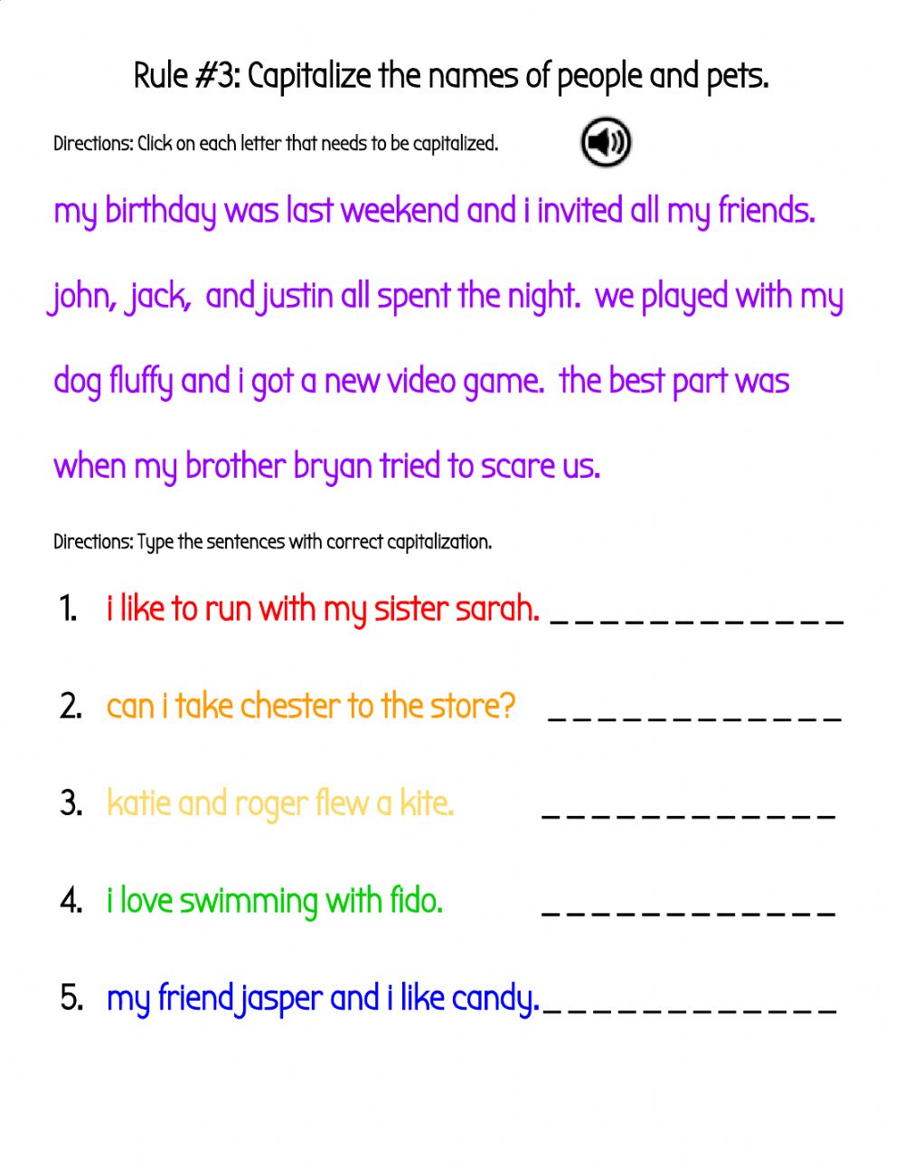 When Do You Capitalize? Worksheets - WorksheetsCity