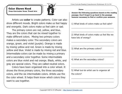 What Color Is This Reading Comprehension Worksheets - WorksheetsCity