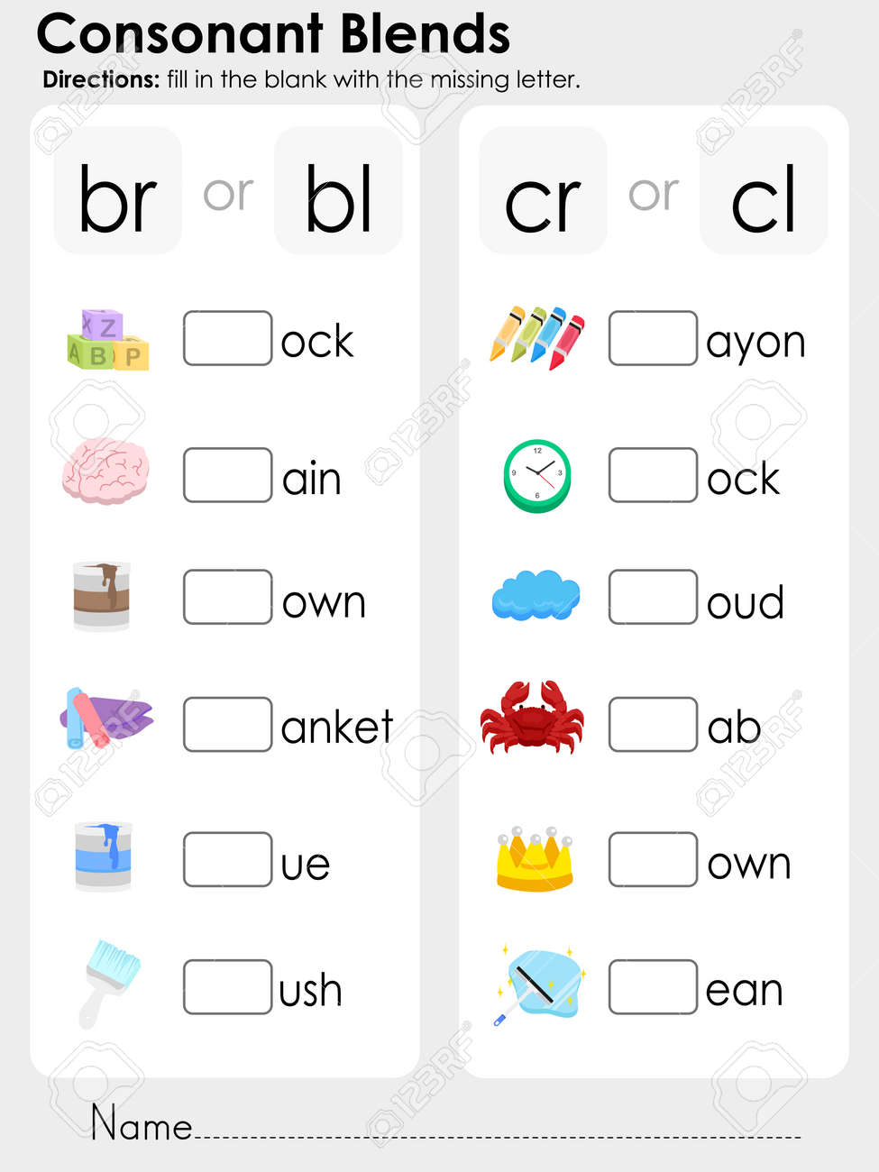 Beginning Blends Fill In The Blank Worksheets - WorksheetsCity