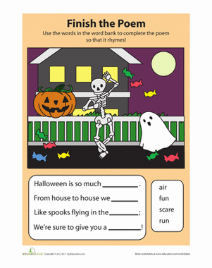 Halloween Poem Reading Comprehension Worksheets - WorksheetsCity