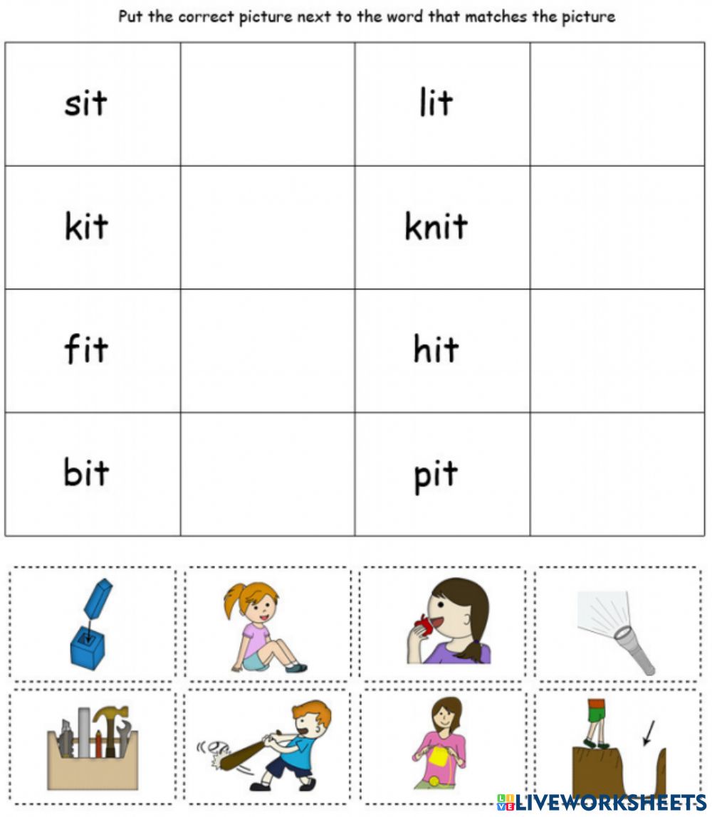 IT Word Family Worksheets - WorksheetsCity
