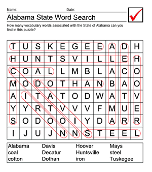 Alabama Word Search Worksheets - WorksheetsCity