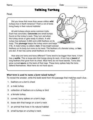 Tom The Turkey Reading Comprehension Worksheets - WorksheetsCity