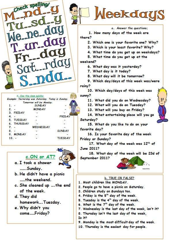 How Do You Spell The Days Of The Week Worksheets - WorksheetsCity
