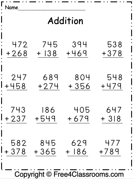 3 Digit Addition With Regrouping Worksheets - WorksheetsCity