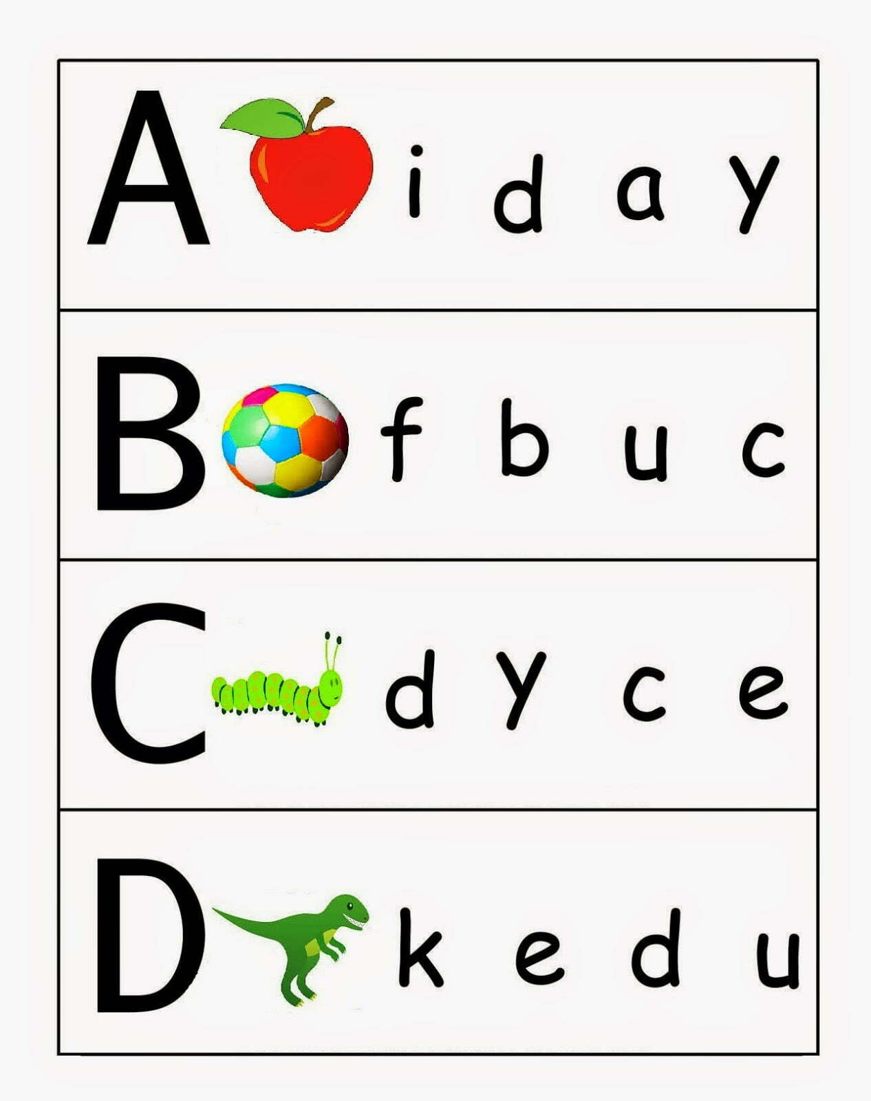Upper And Lower Case Alphabet Chart Worksheets - WorksheetsCity