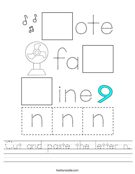 Letter N Cut And Paste Worksheetsr - WorksheetsCity