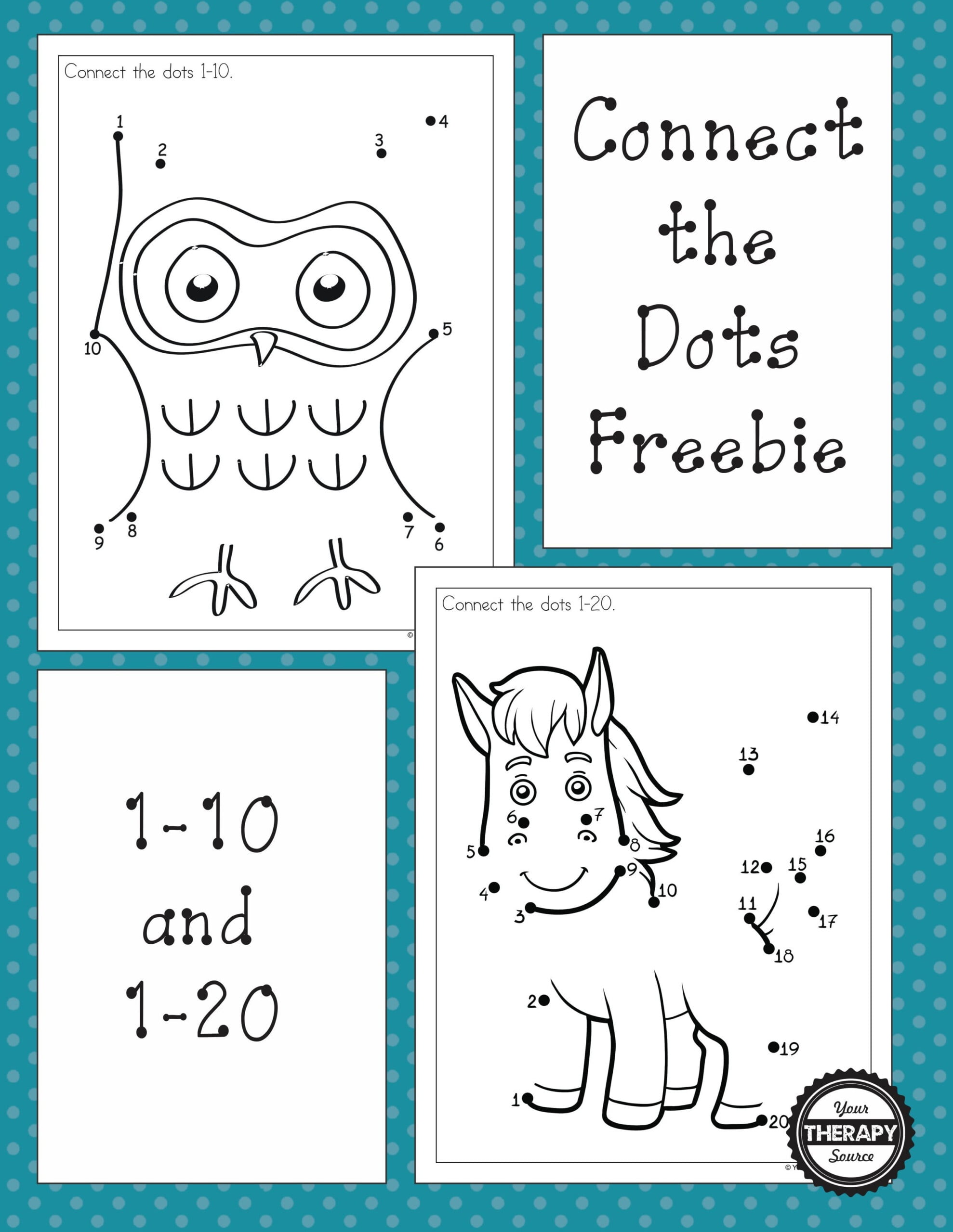 Dot To Dot 1 20 Worksheets - WorksheetsCity
