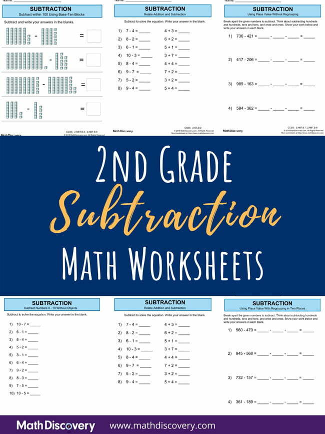 Math Subtraction 2nd Grade Worksheetsr - WorksheetsCity