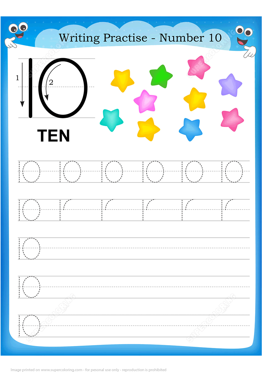 Practice Writing Numbers 1 10 Worksheets - WorksheetsCity