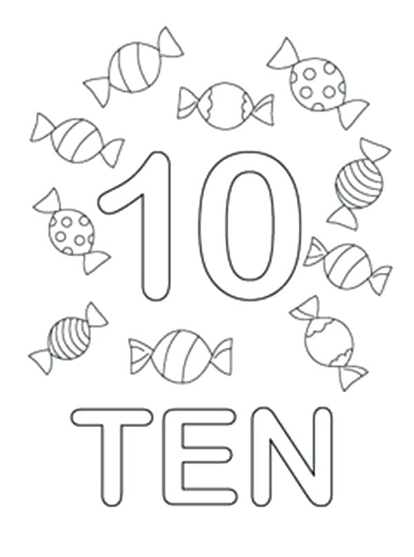 Number Coloring Pages 1 10 Worksheets - WorksheetsCity
