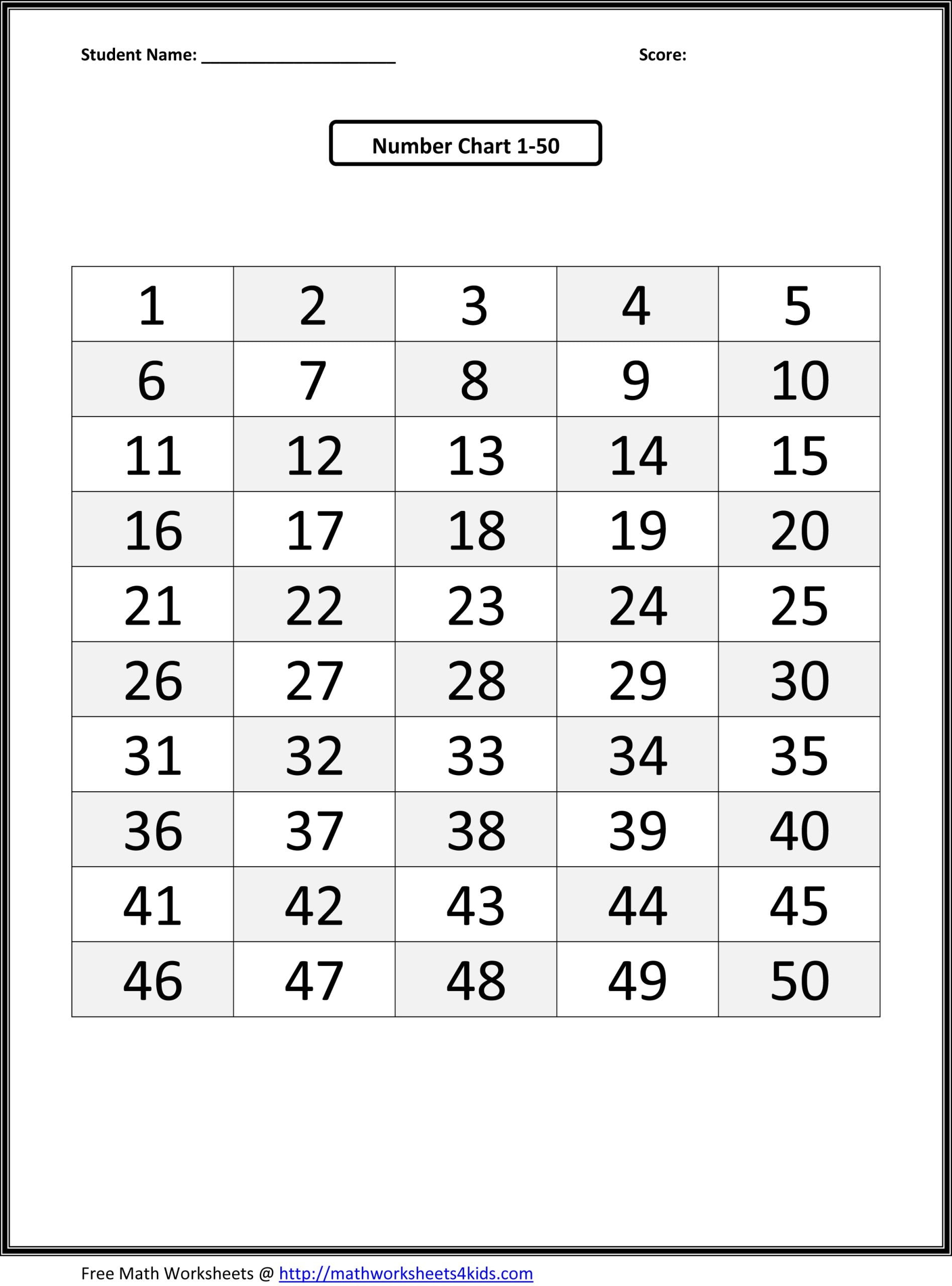 Blank Number Chart 1-50 Worksheets - WorksheetsCity