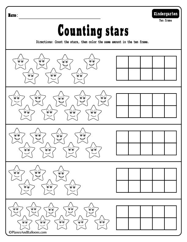 Ten Frame Activity For Kindergarten Worksheetsr - WorksheetsCity