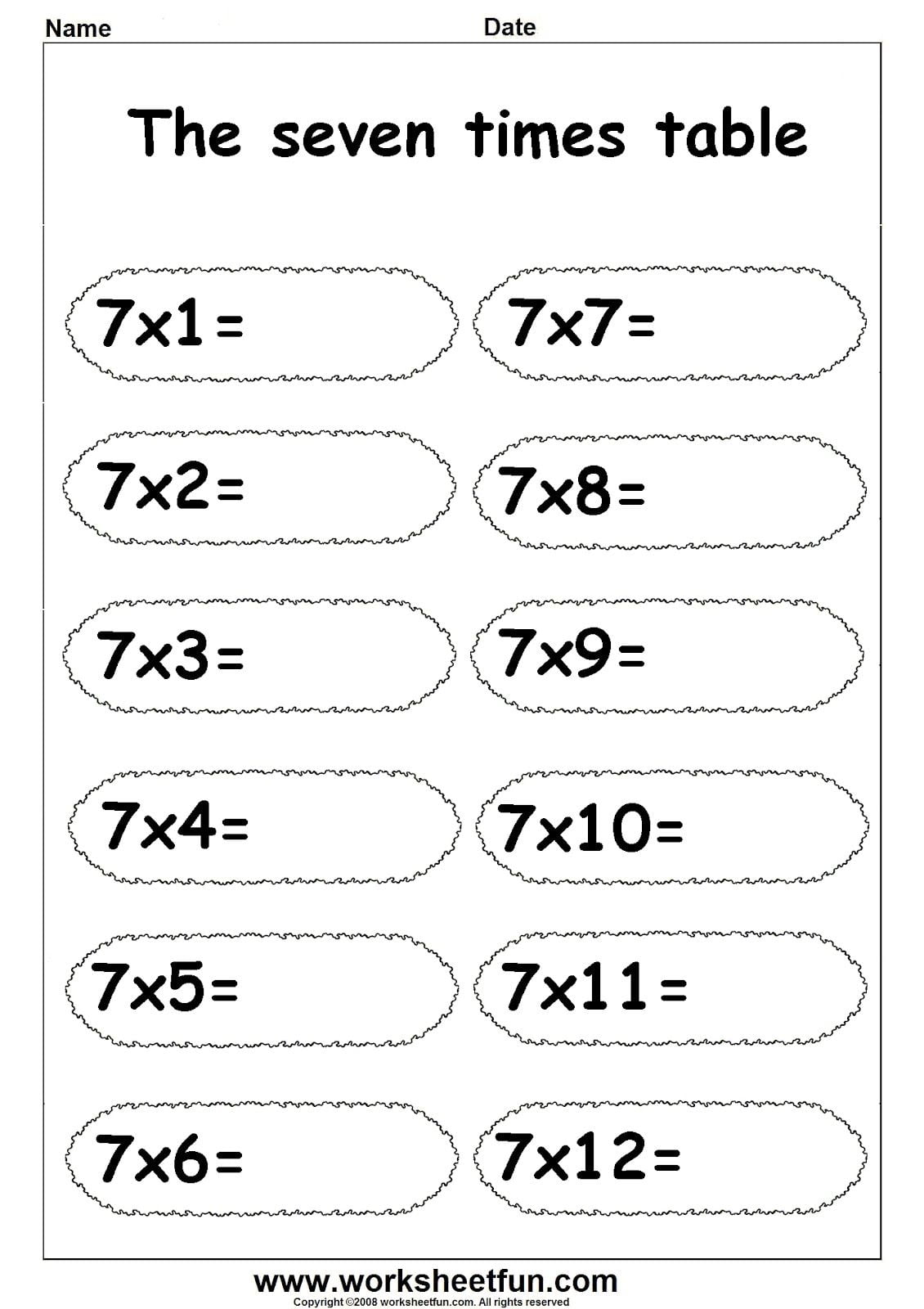 Time Tables For 3rd Grade Worksheets - WorksheetsCity