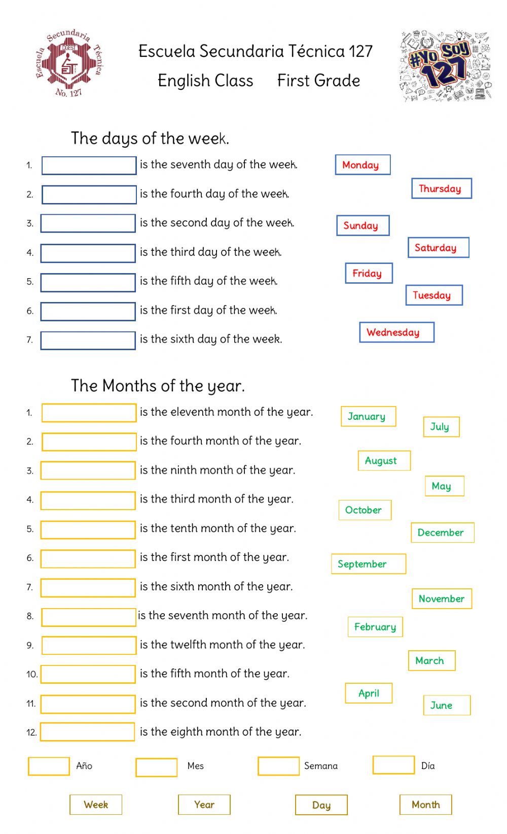 Months Of The Year Numbered Worksheets - WorksheetsCity