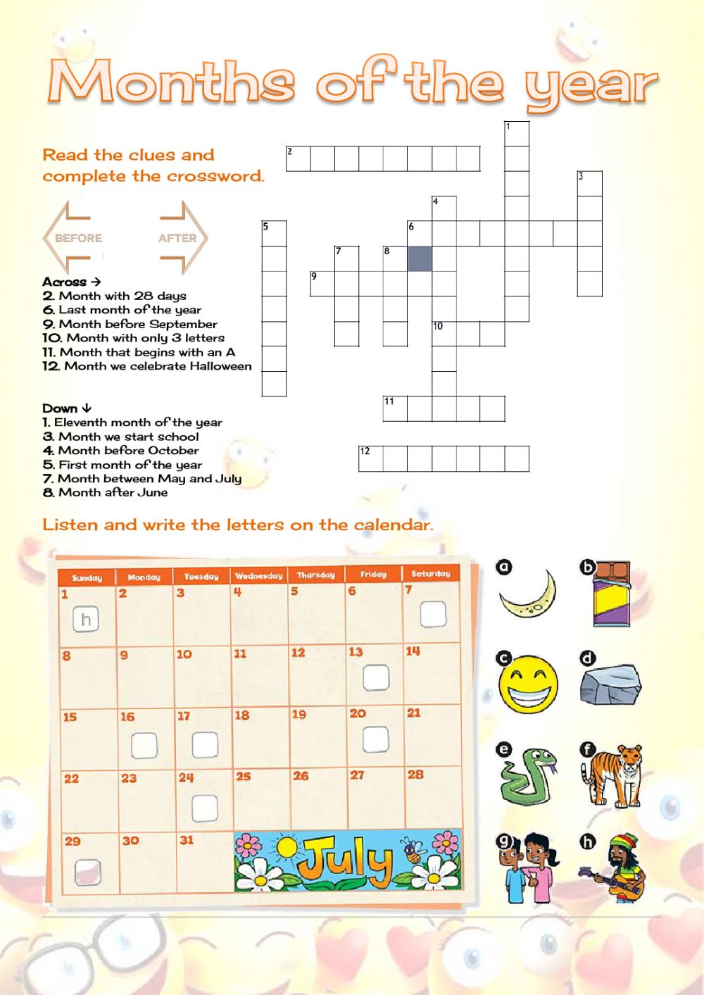 Months Of The Year Numbered Worksheets - WorksheetsCity