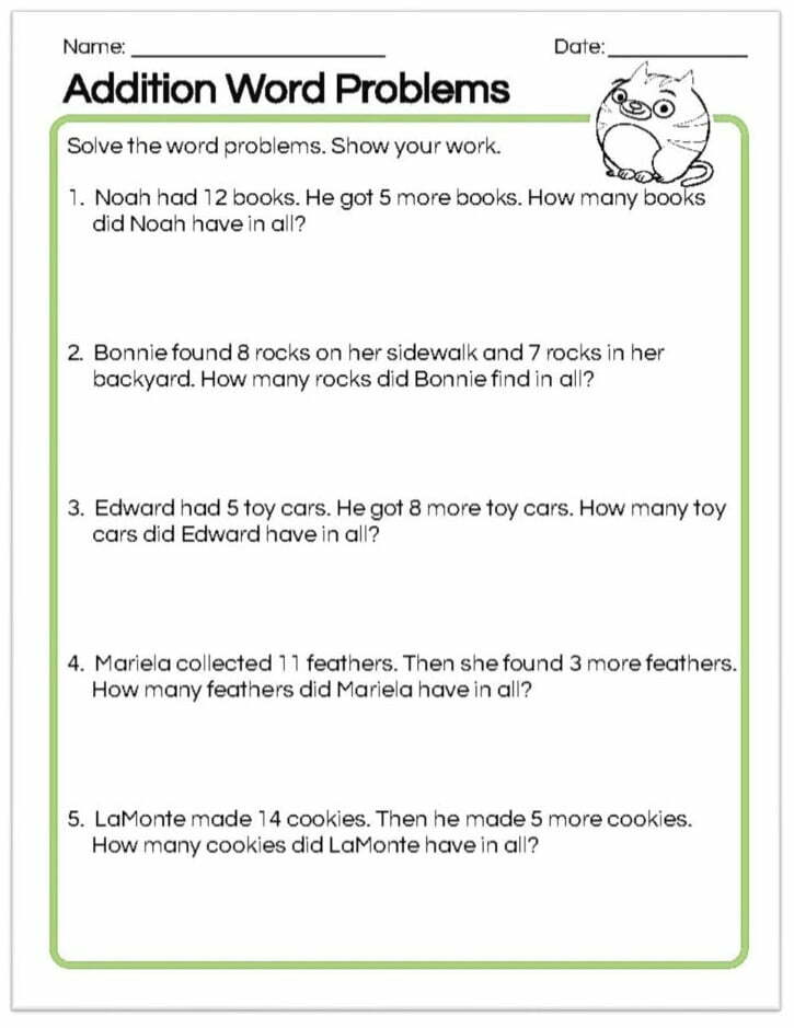 Math Problems For Grade 1 Worksheets - WorksheetsCity