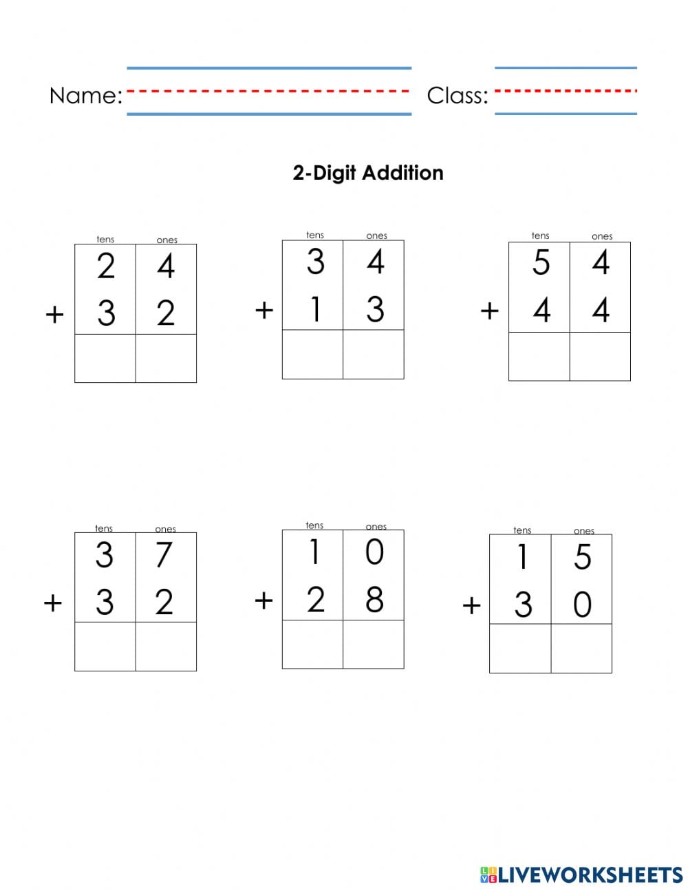 Adding Tens To Two Digit Numbers Worksheetsr - WorksheetsCity