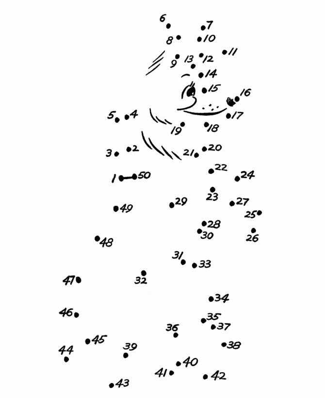 Dot To Dot To 50 Worksheets - WorksheetsCity