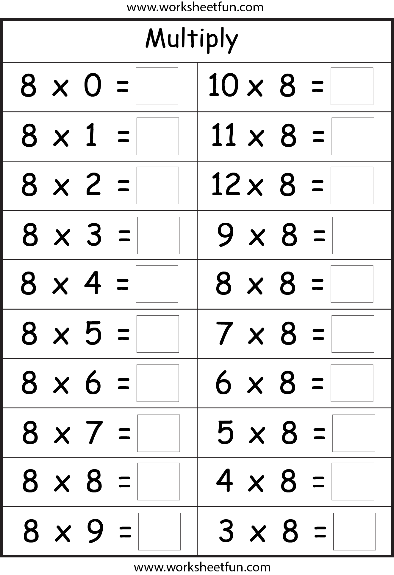 What Is 8 Times 12 Worksheets - WorksheetsCity