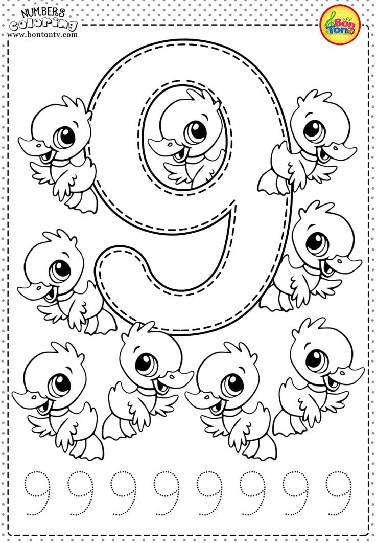 Number Coloring Pages For Kindergarten Worksheets - WorksheetsCity
