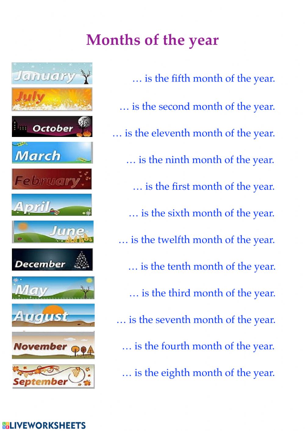 Months Of The Year Numbered Worksheets - WorksheetsCity
