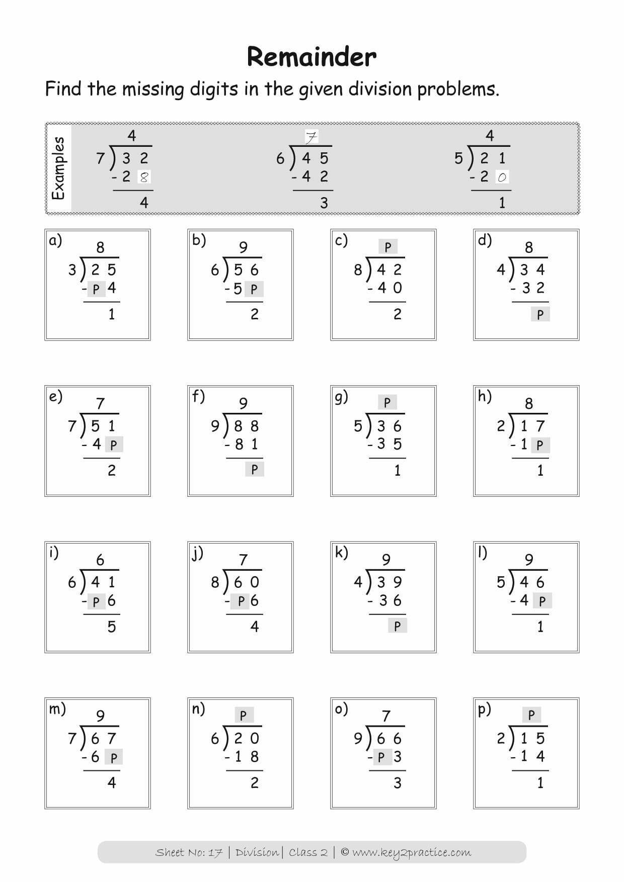 Division For Grade 2 Worksheets - WorksheetsCity