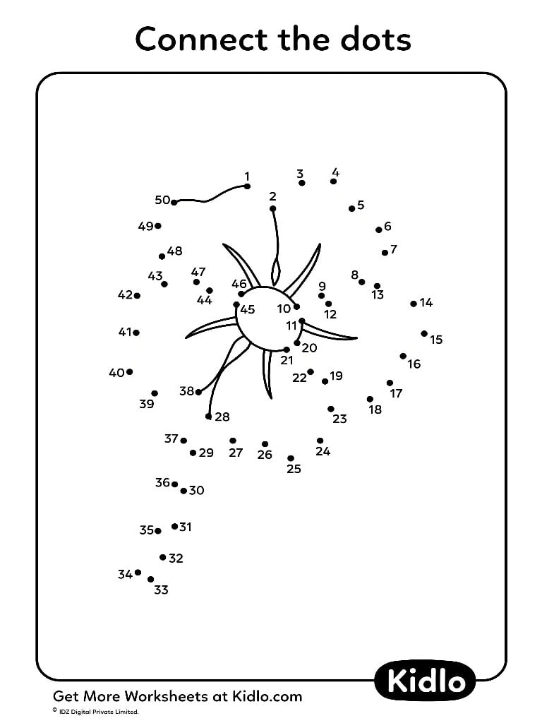 Dot To Dot To 50 Worksheets - WorksheetsCity